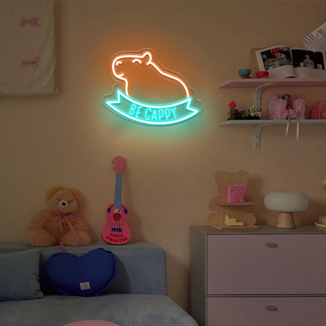 Be Cappy Neon Sign,capybara Led Sign,capybara Light,capybara Neon Sign ...