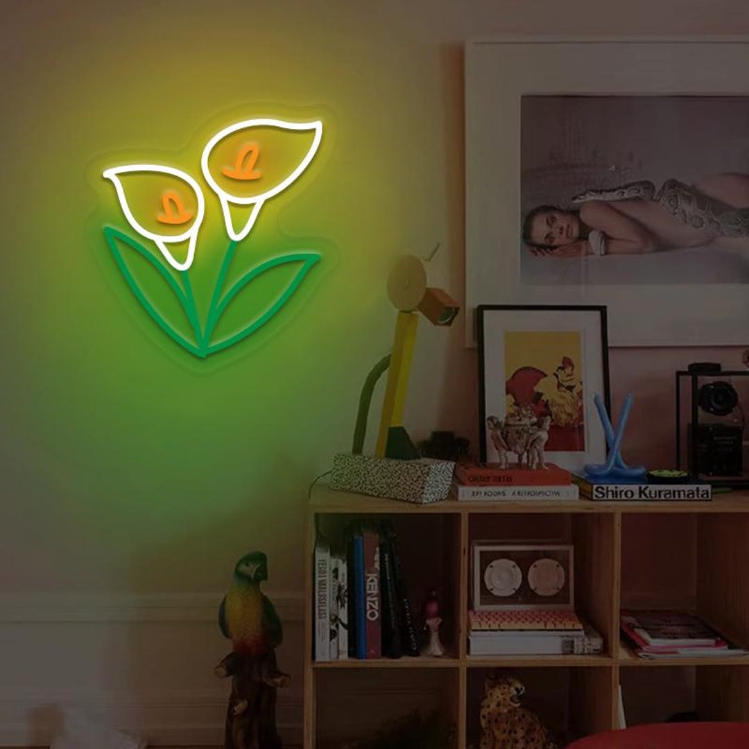 Calla Lily Plant Neon Sign, Calla Lily Neon Sign, Calla Lily Flower Led ...