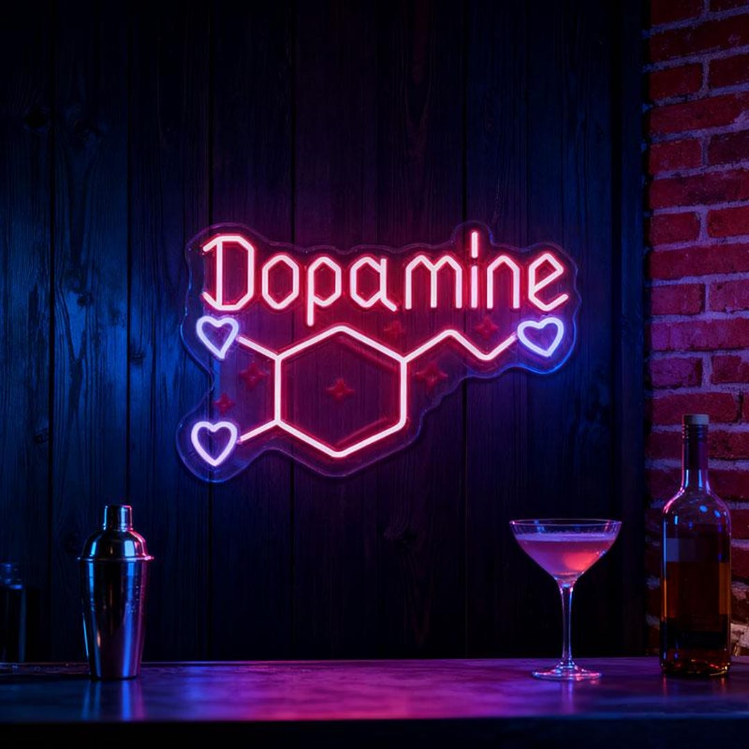 Dopamine Molecule Neon Sign,chemical Formula Led Neon Light,dopamine ...