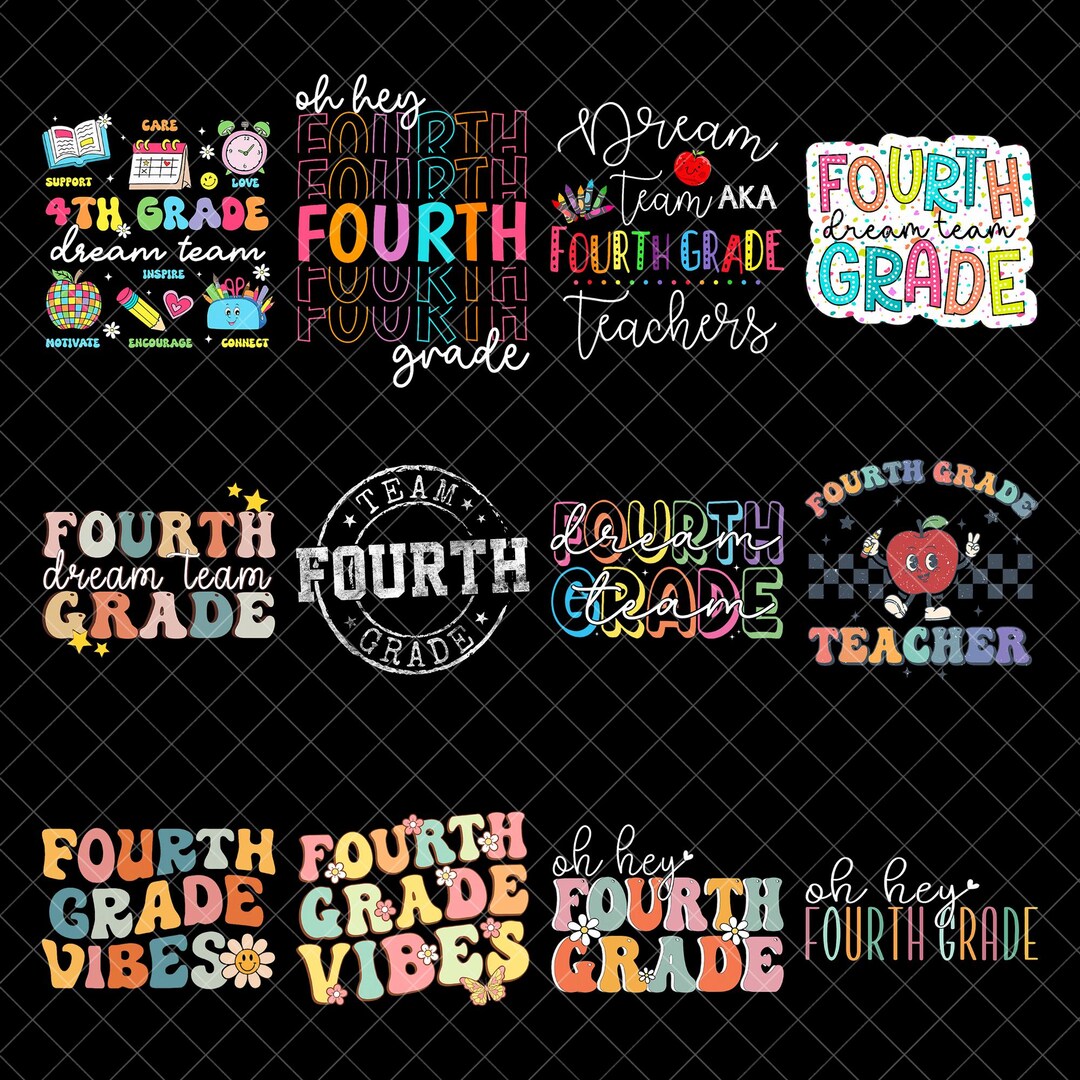 Fourth Grade Png Bundle, 4th Grade Png, Fourth Grade Teacher ...