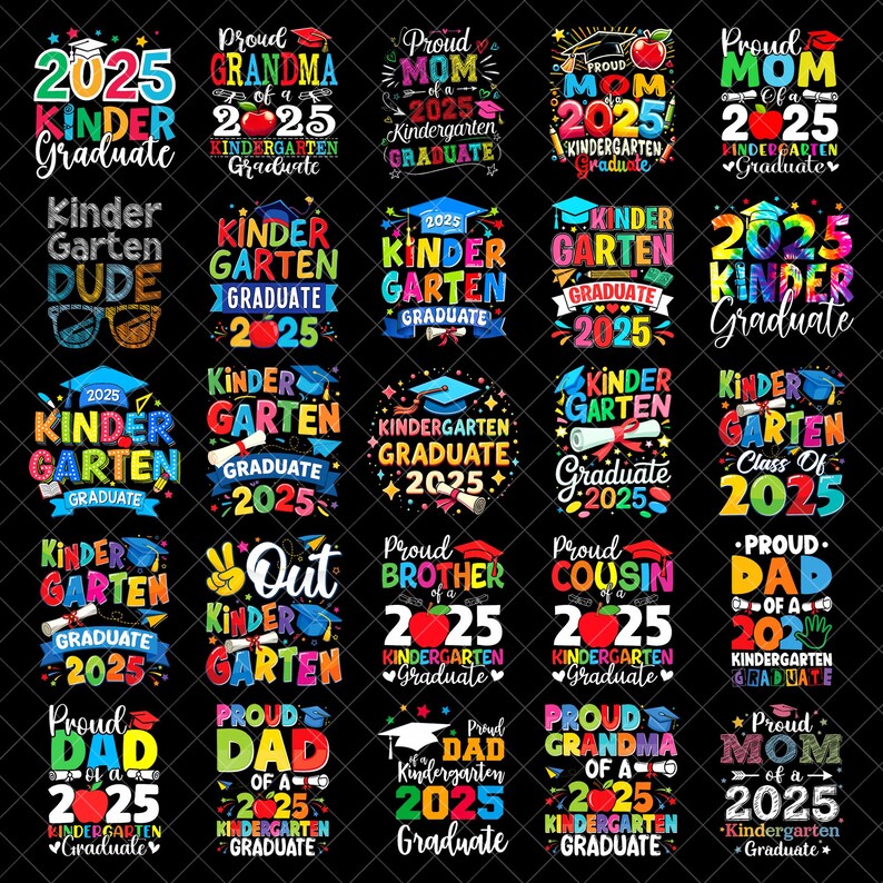 Kindergarten Graduation Png, Kindergarten Grad Bundle, Kindergarten PNG ...