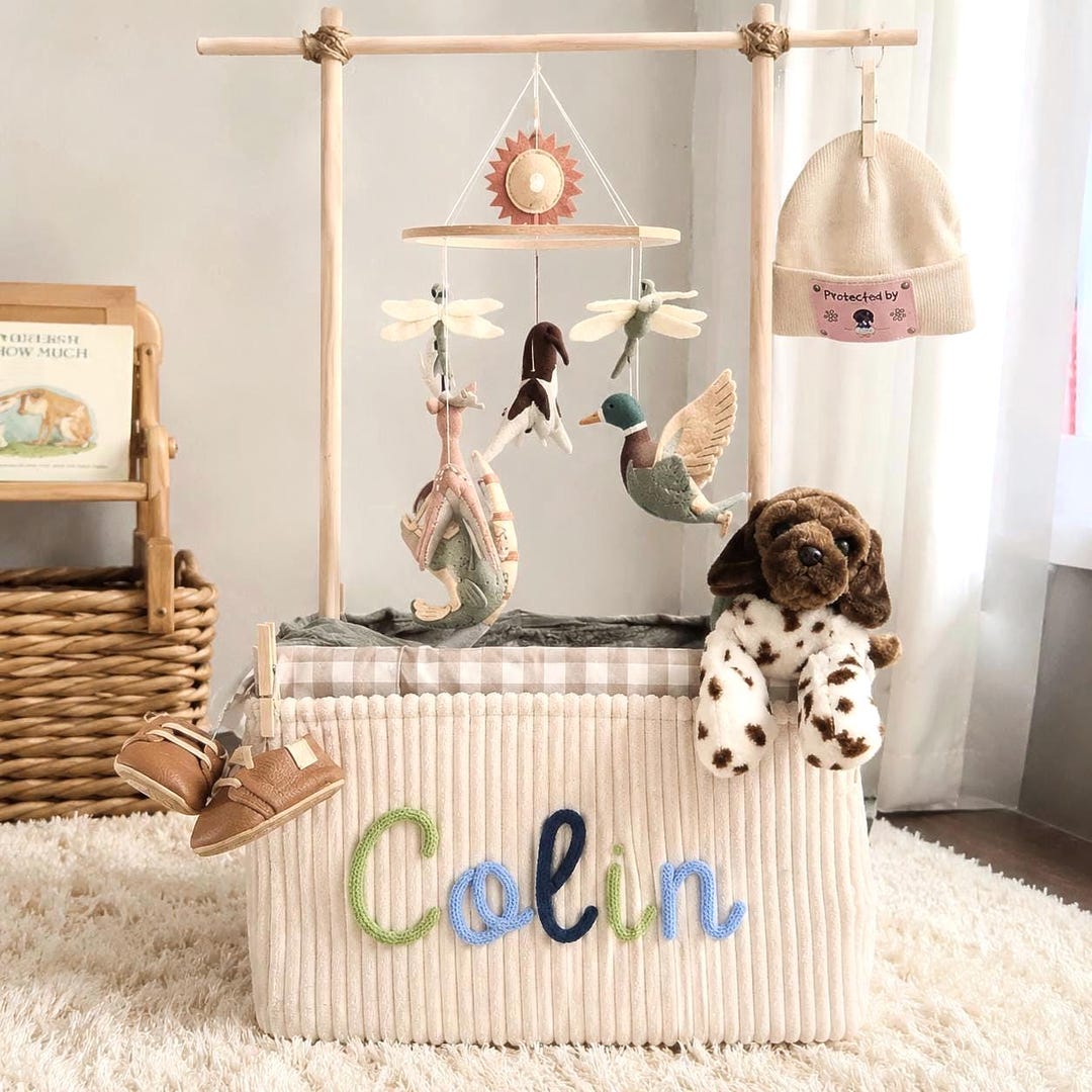 Personalized Baby Basket, Baby Shower Gift, Custom Baby Gifts, Nursery ...