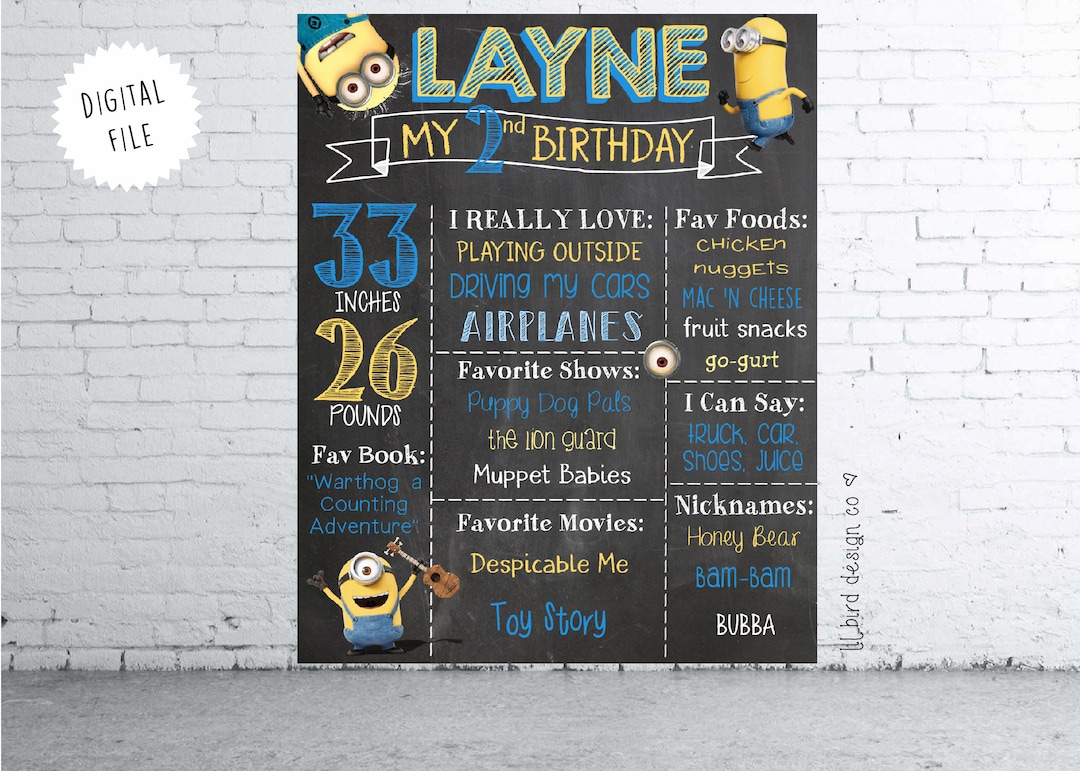 Minions Birthday | Minions | Birthday Poster | Despicable Me | Gru - Etsy