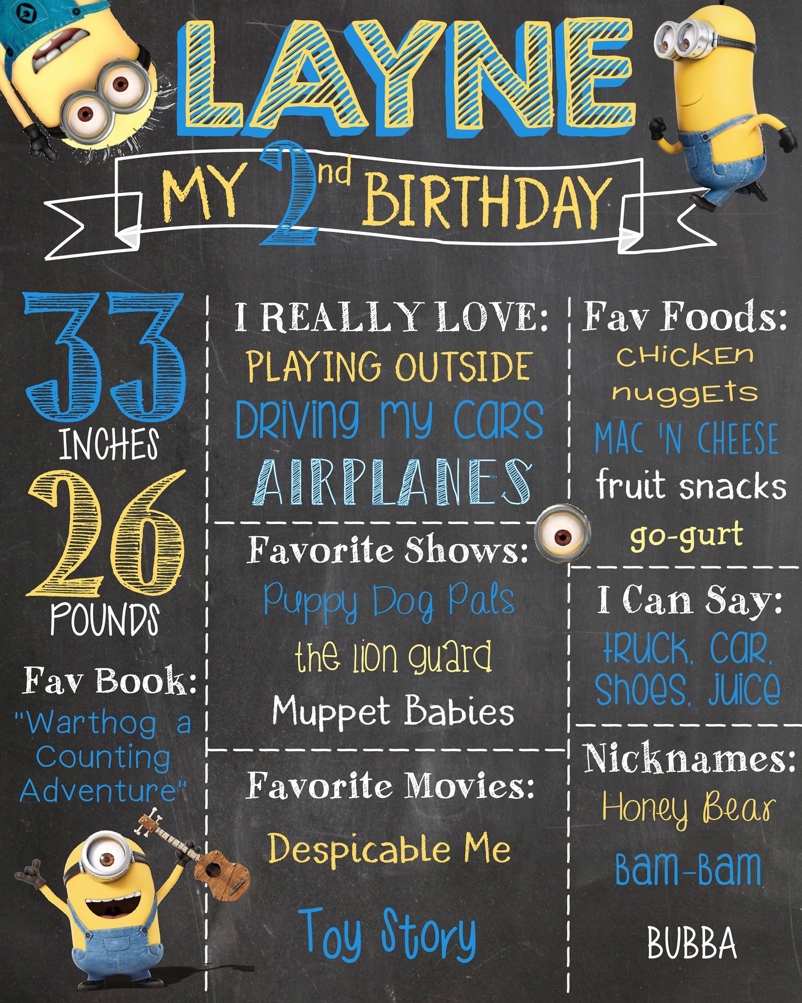 Minions Birthday Minions Birthday Poster Despicable Me - Etsy