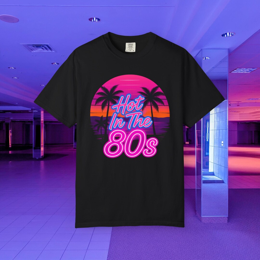 80s Neon Sunset T-shirt Design for DIY Shirts | Hot in the 80s Digital ...