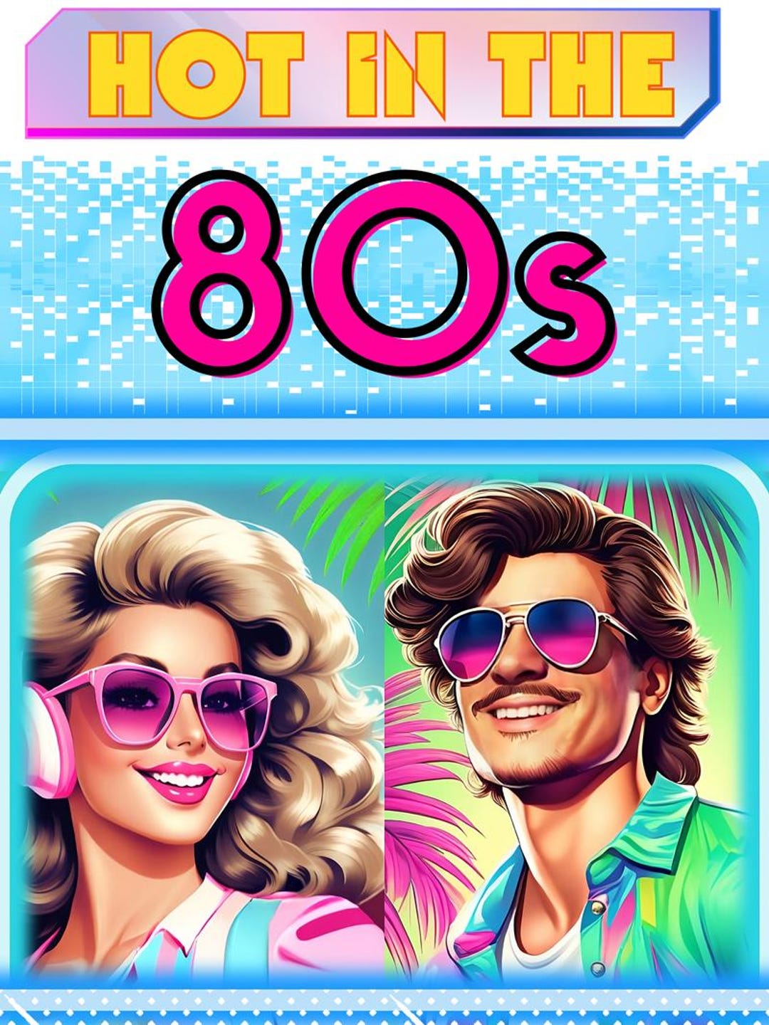 80s Retro Poster Printable - Bright Color Wall Art Download - Dreamy ...