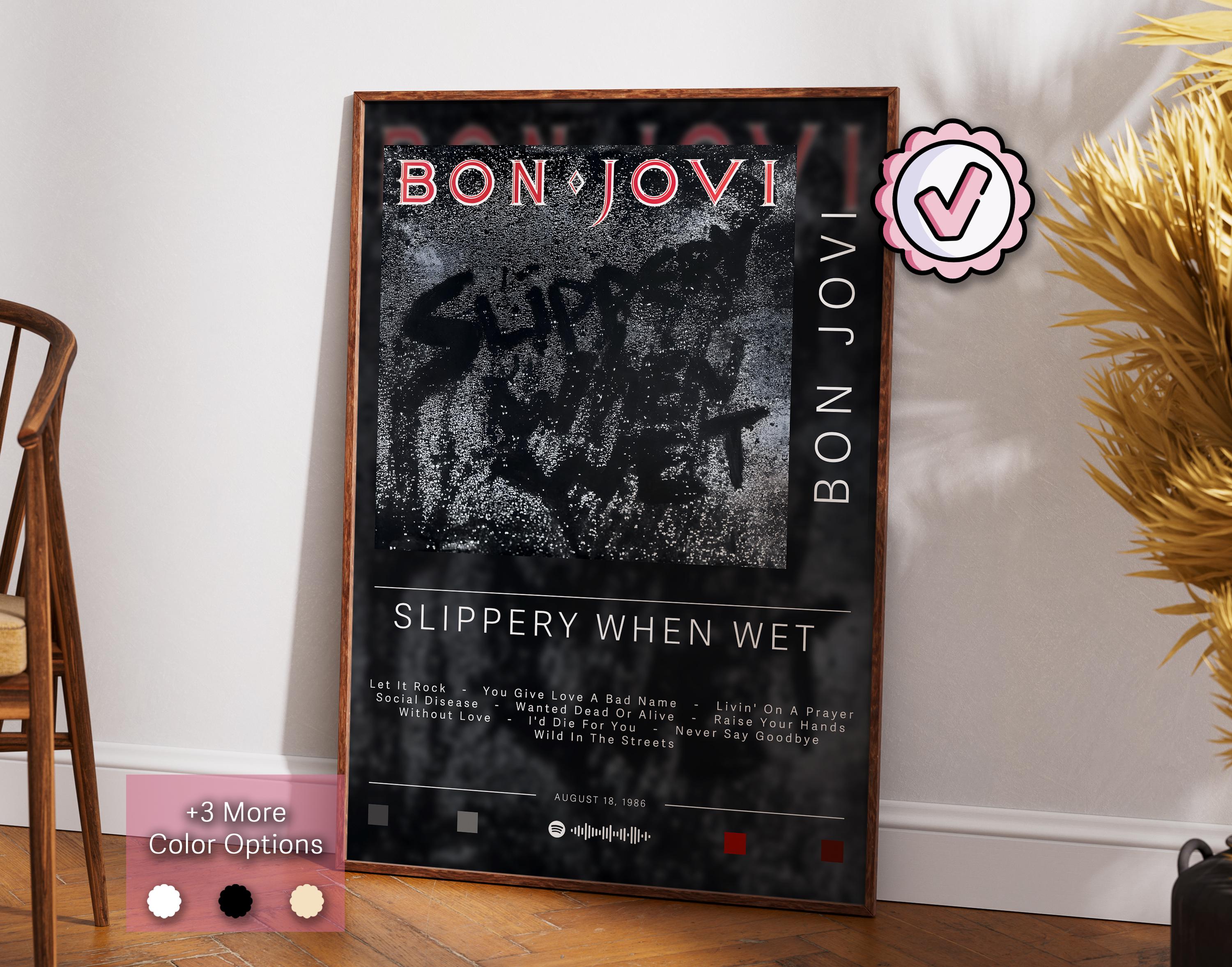 Bon Jovi Poster | Slippery When Wet Poster | Album Poster Prints | Wall ...