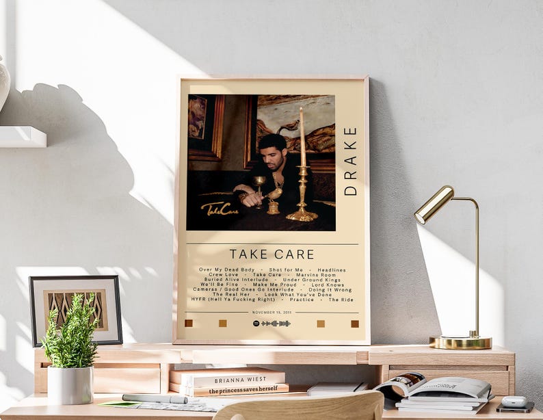 Drake Poster | Take Care Poster | Album Poster Prints | Wall Decor Posters | Album Cover Gift ...