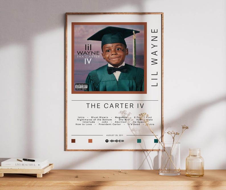 Lil Wayne Poster | Tha Carter IV Poster | Album Poster Prints | Wall ...