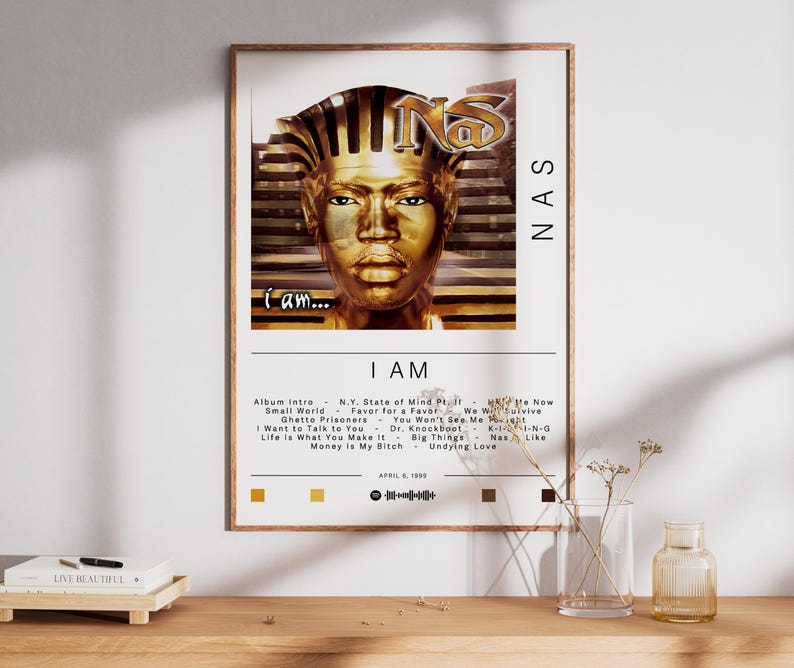 Nas Poster | I Am Poster | Album Poster Prints | Wall Decor Posters ...