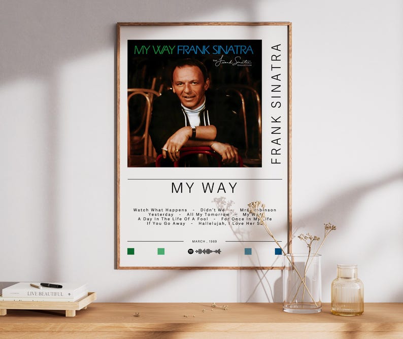 Frank Sinatra Poster | My Way Poster | Album Poster Prints | Wall Decor ...