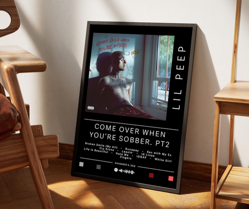 Lil Peep Poster | Come Over When You're Sobber 2 Poster | Album Poster ...