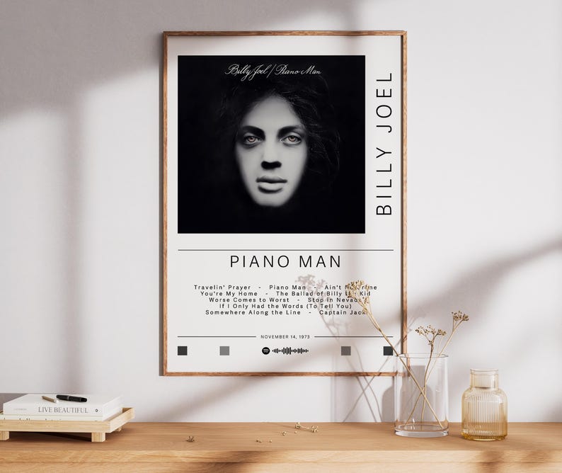 Billy Joel Poster | Piano Man Poster | Album Poster Prints | Wall Decor ...