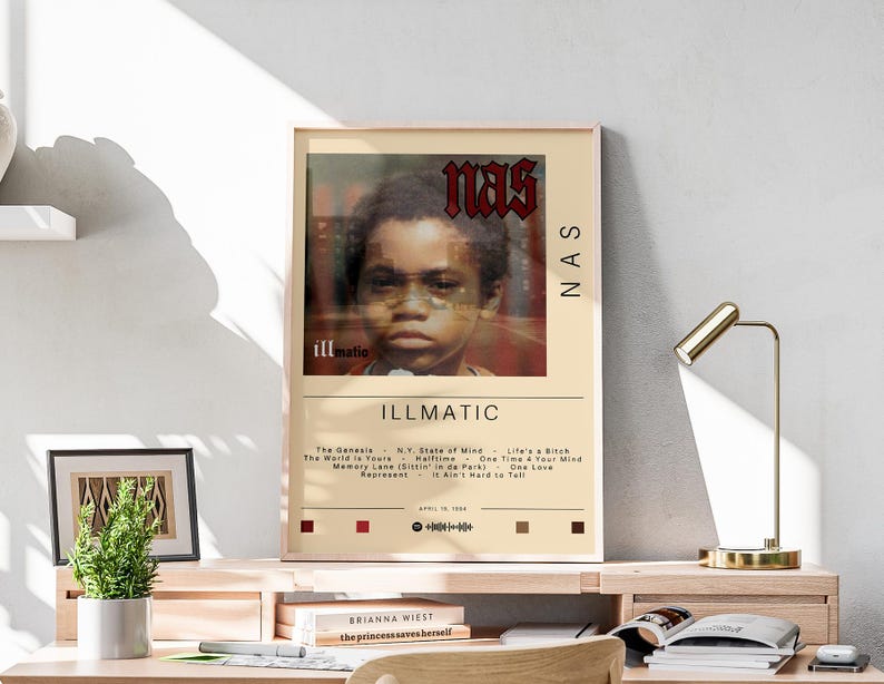 Nas Poster | Illmatic Poster | Album Poster Prints | Wall Decor Posters | Album Cover Gift | Rap ...