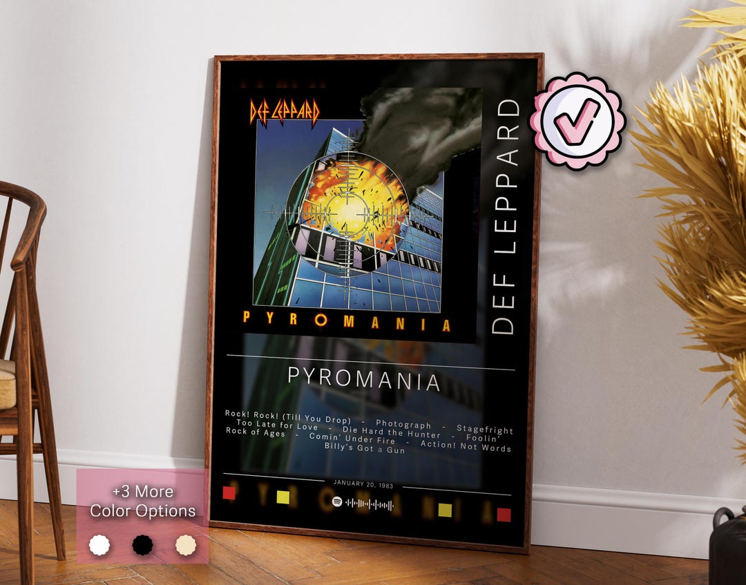 Def Leppard Poster | Pyromania Poster | Album Poster Prints | Wall ...