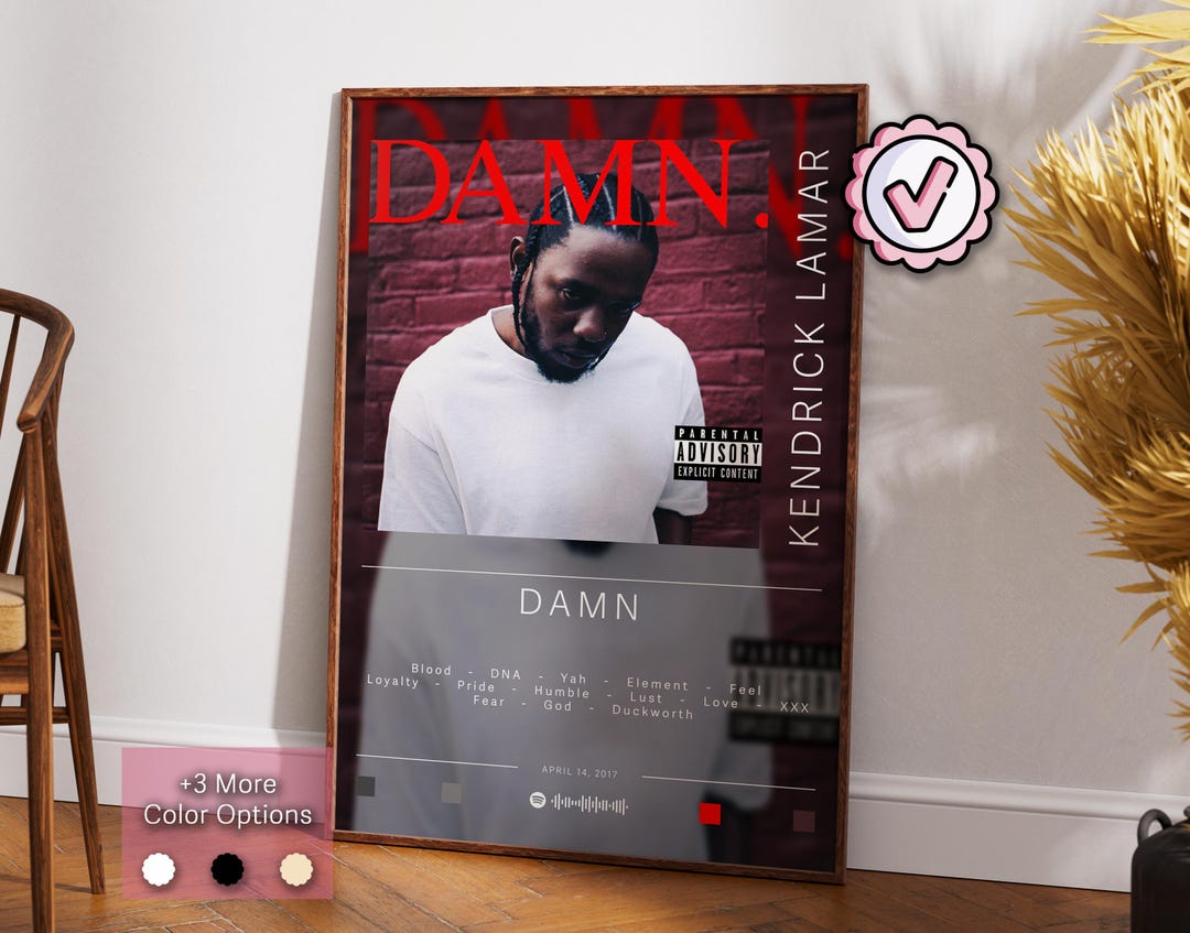 Kendrick Lamar Poster | Damn Poster | Album Poster Prints | Wall Decor ...