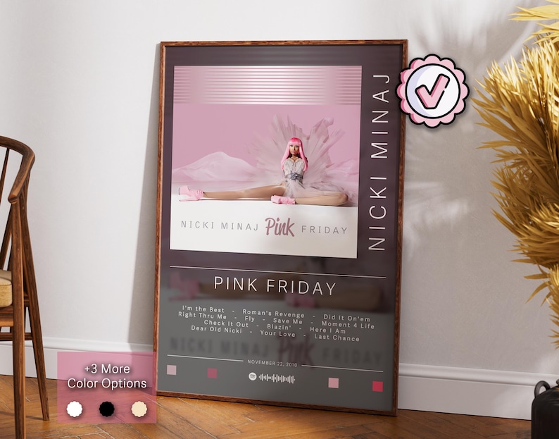 Nicki Minaj Poster | Pink Friday Poster | Album Poster Prints | Wall ...