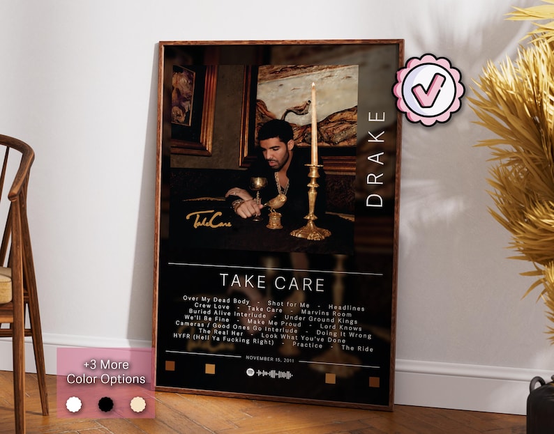 Drake Poster | Take Care Poster | Album Poster Prints | Wall Decor ...