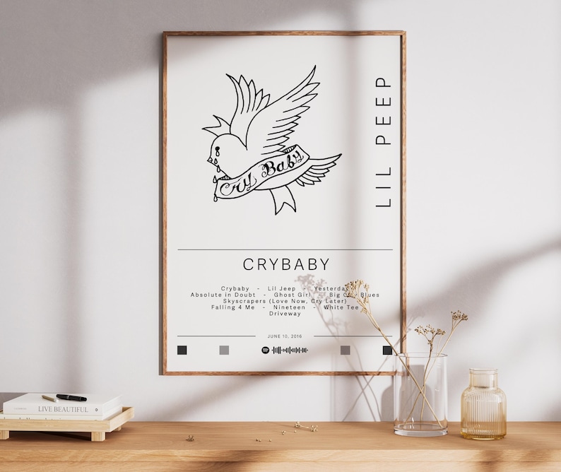 Lil Peep Poster | Crybaby Poster | Album Poster Prints | Wall Decor ...