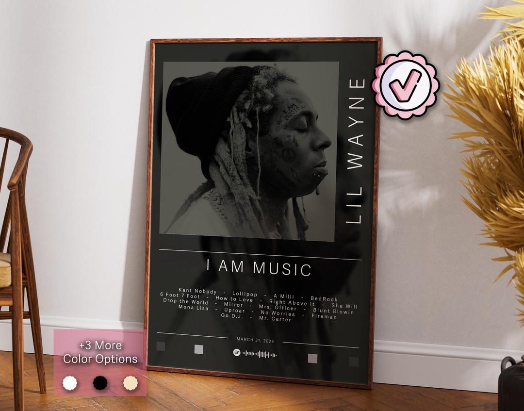 Lil Wayne Poster | I Am Music Poster | Album Poster Prints | Wall Decor ...