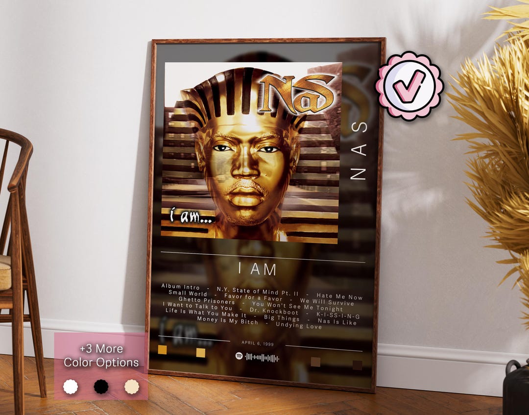 Nas Poster | I Am Poster | Album Poster Prints | Wall Decor Posters ...