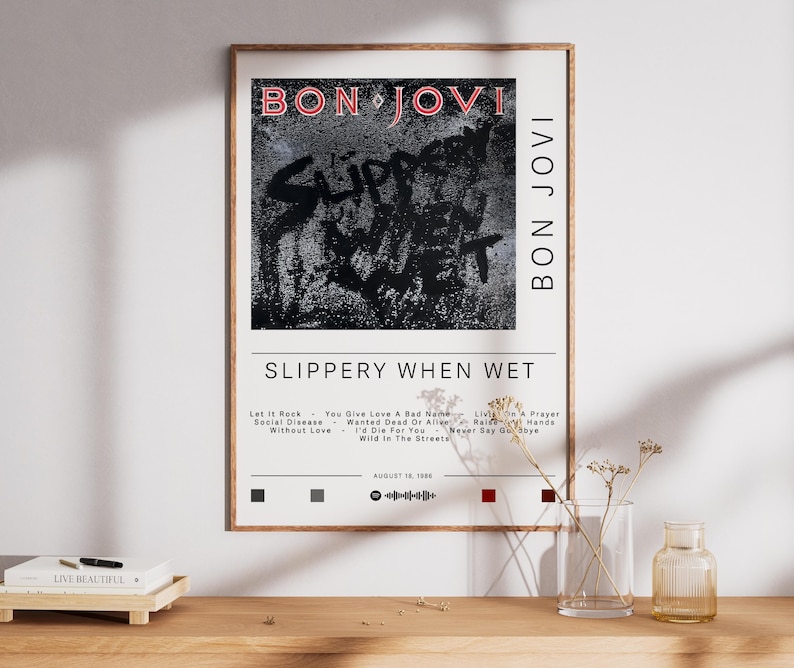 Bon Jovi Poster | Slippery When Wet Poster | Album Poster Prints | Wall ...