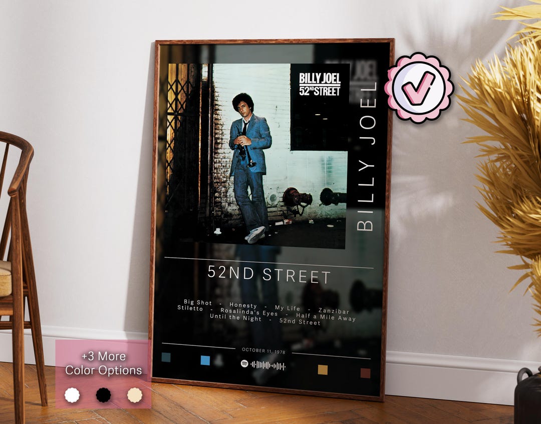 Billy Joel Poster | 52nd Street Poster | Album Poster Prints | Wall ...