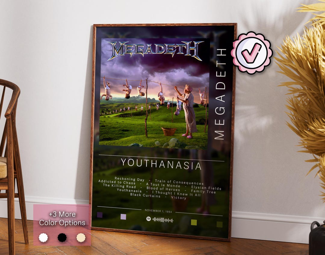 Megadeth Poster | Youthanasia Poster | Album Poster Prints | Wall Decor ...