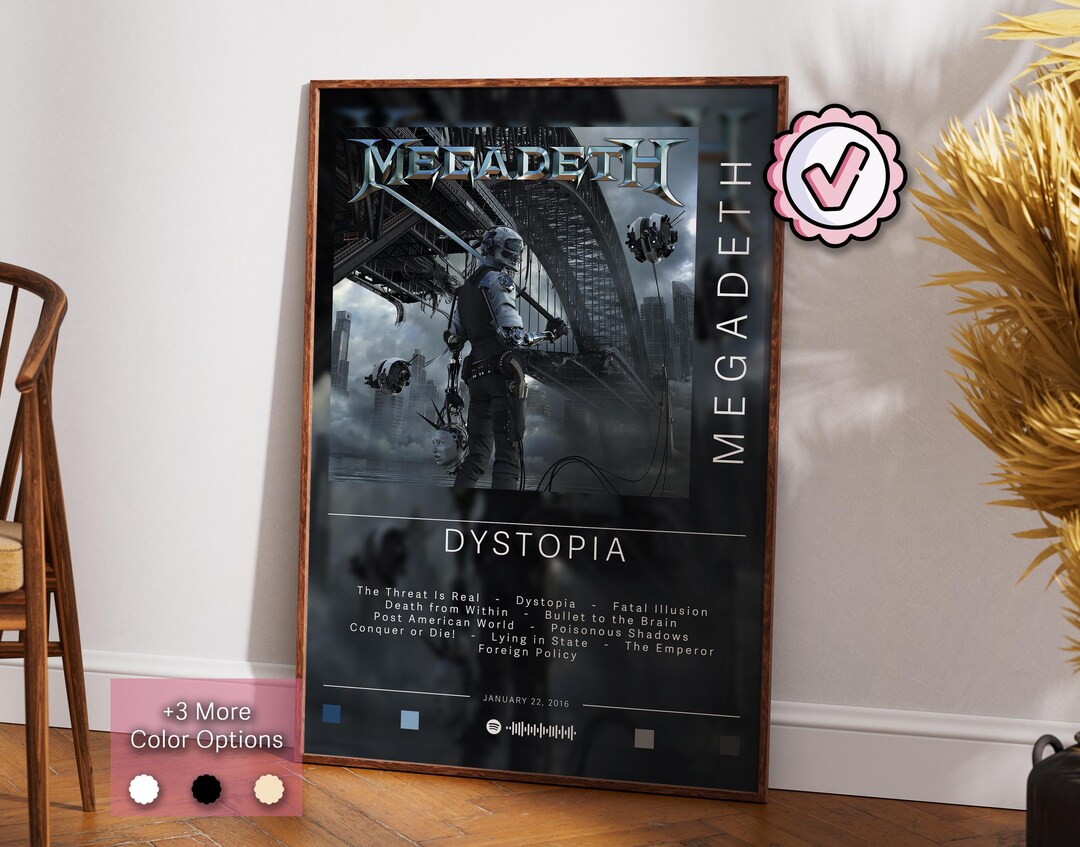 Megadeth Poster | Dystopia Poster | Album Poster Prints | Wall Decor ...