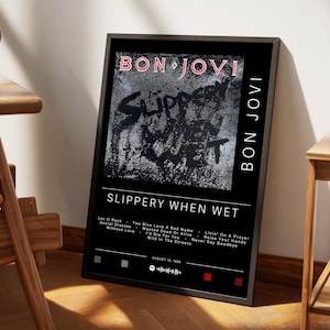 Bon Jovi Poster | Slippery When Wet Poster | Album Poster Prints | Wall ...