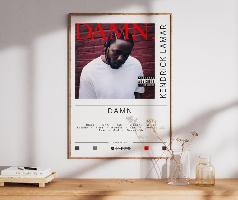 Kendrick Lamar Poster | Damn Poster | Album Poster Prints | Wall Decor ...