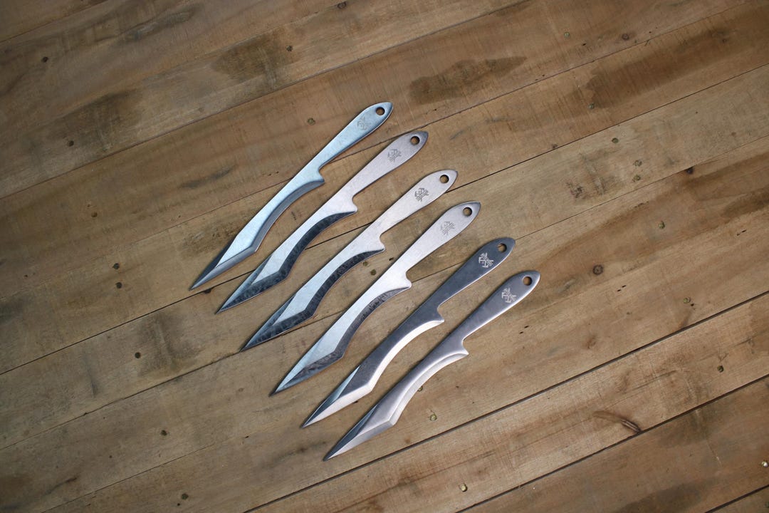 THRWCLUB Throwing Spikes 6-pack, 10" Length, Full Tang Stainless Steel ...