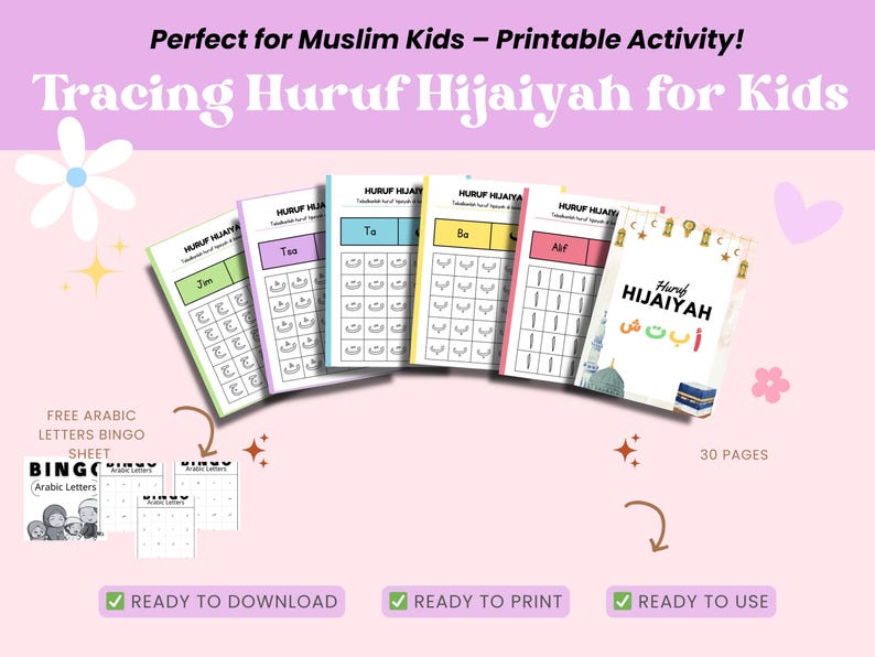 Learn & Trace Huruf Hijaiyah | Islamic Arabic Alphabet Tracing for Kids ...