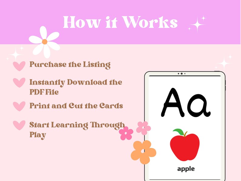 Printable Alphabet Flashcards A-Z for Kids – ABC Learning Cards for ...