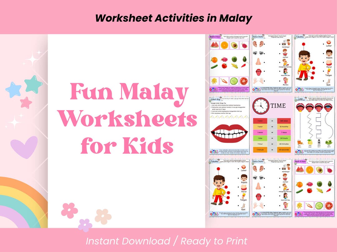 Printable Malay Islamic Worksheet Pack for Kids – Fun Learning ...