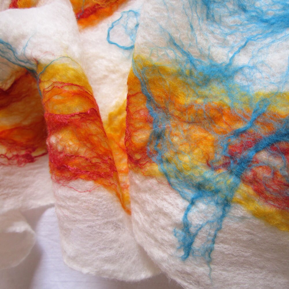 Cobweb Felted Scarf: Spring Elements energy - Etsy
