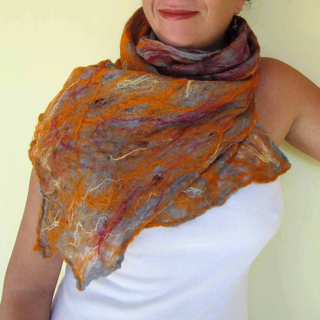 Cobweb Felted Scarf desire - Etsy