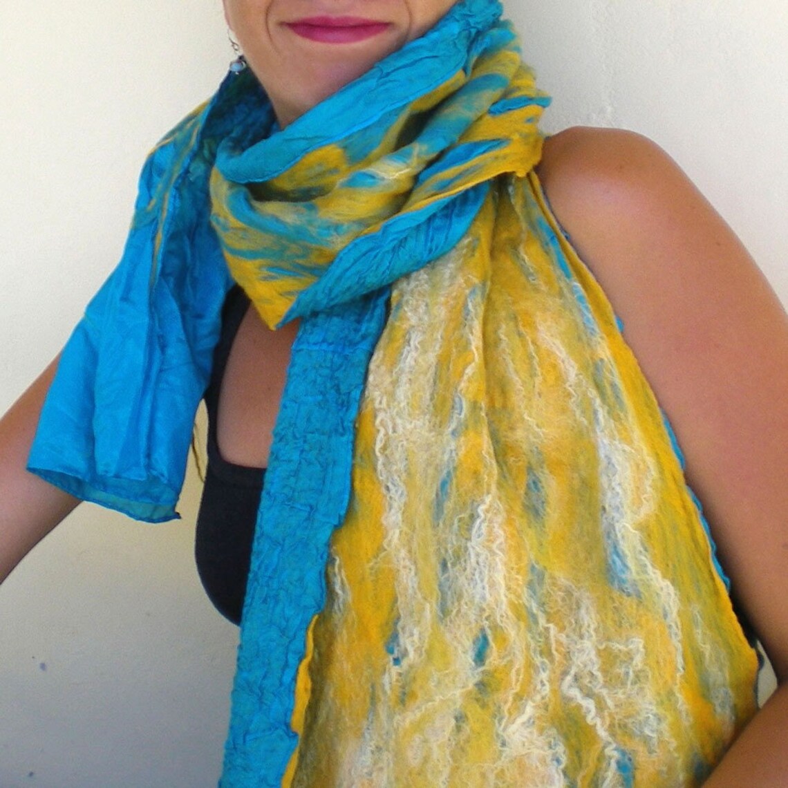 Nuno Felted Scarf waterfall - Etsy