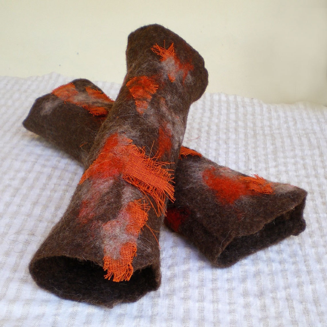 Nuno Felted Arm Warmers -autumn- - Etsy