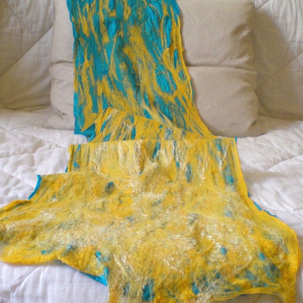 Nuno Felted Scarf waterfall - Etsy
