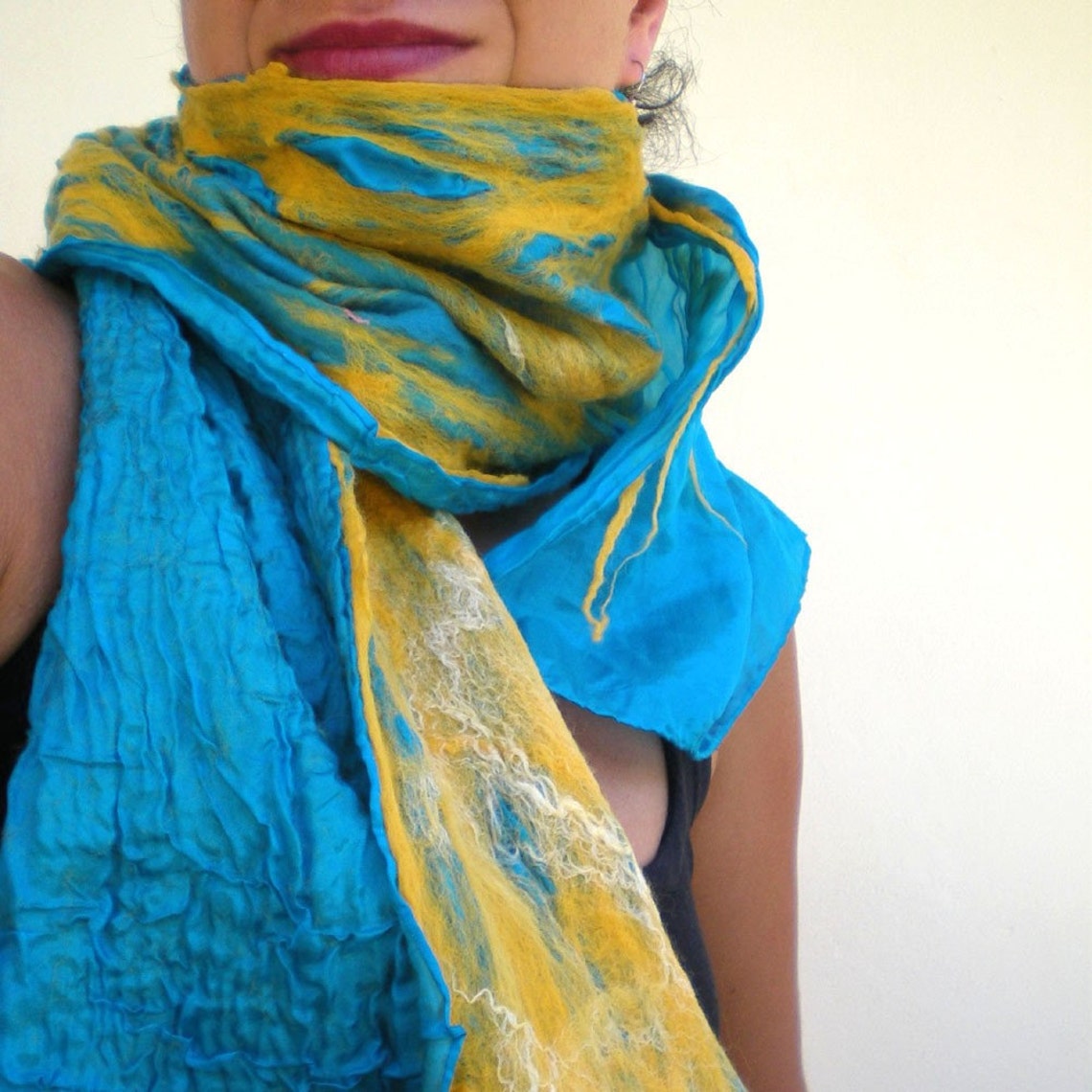 Nuno Felted Scarf waterfall - Etsy