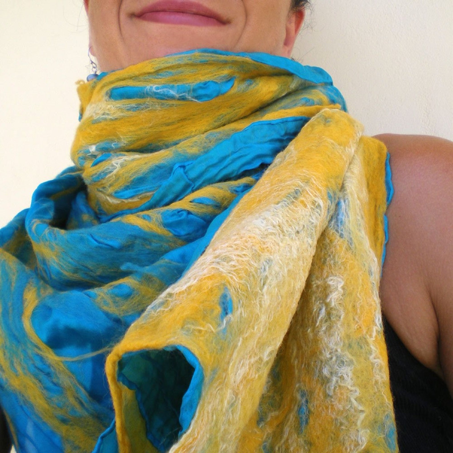 Nuno Felted Scarf waterfall - Etsy