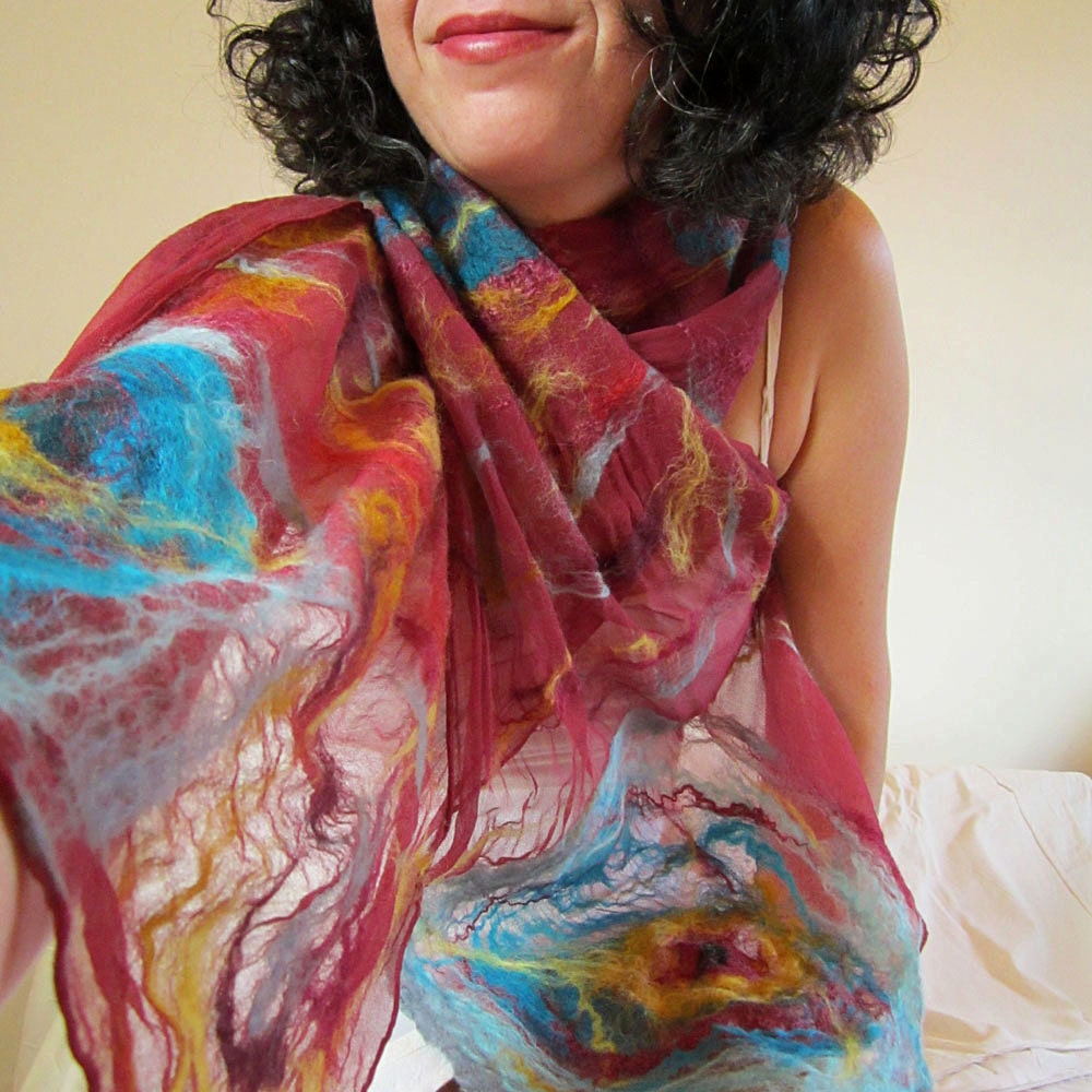 Nuno Felted Scarf nostalgia - Etsy
