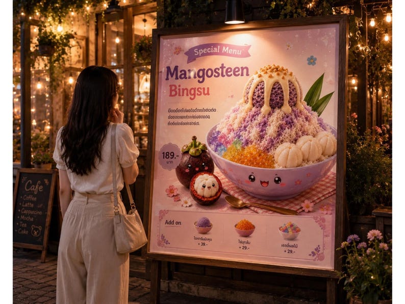 Kawaii Thai Mangosteen Bingsu Coloring Page | Dessert Printable ...