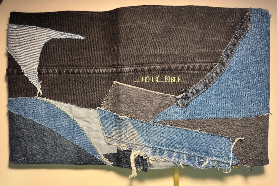 Repurposed Denim Bible Cover. Handmade. - Etsy