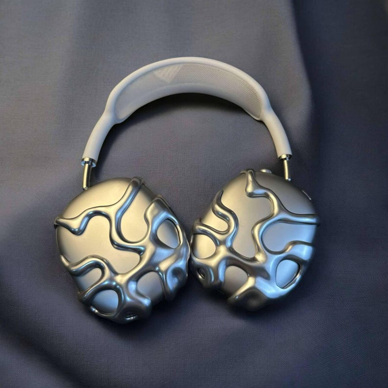 Silver Waves Chrome Airpods Max Covers: Personalized Attachment Set - Etsy