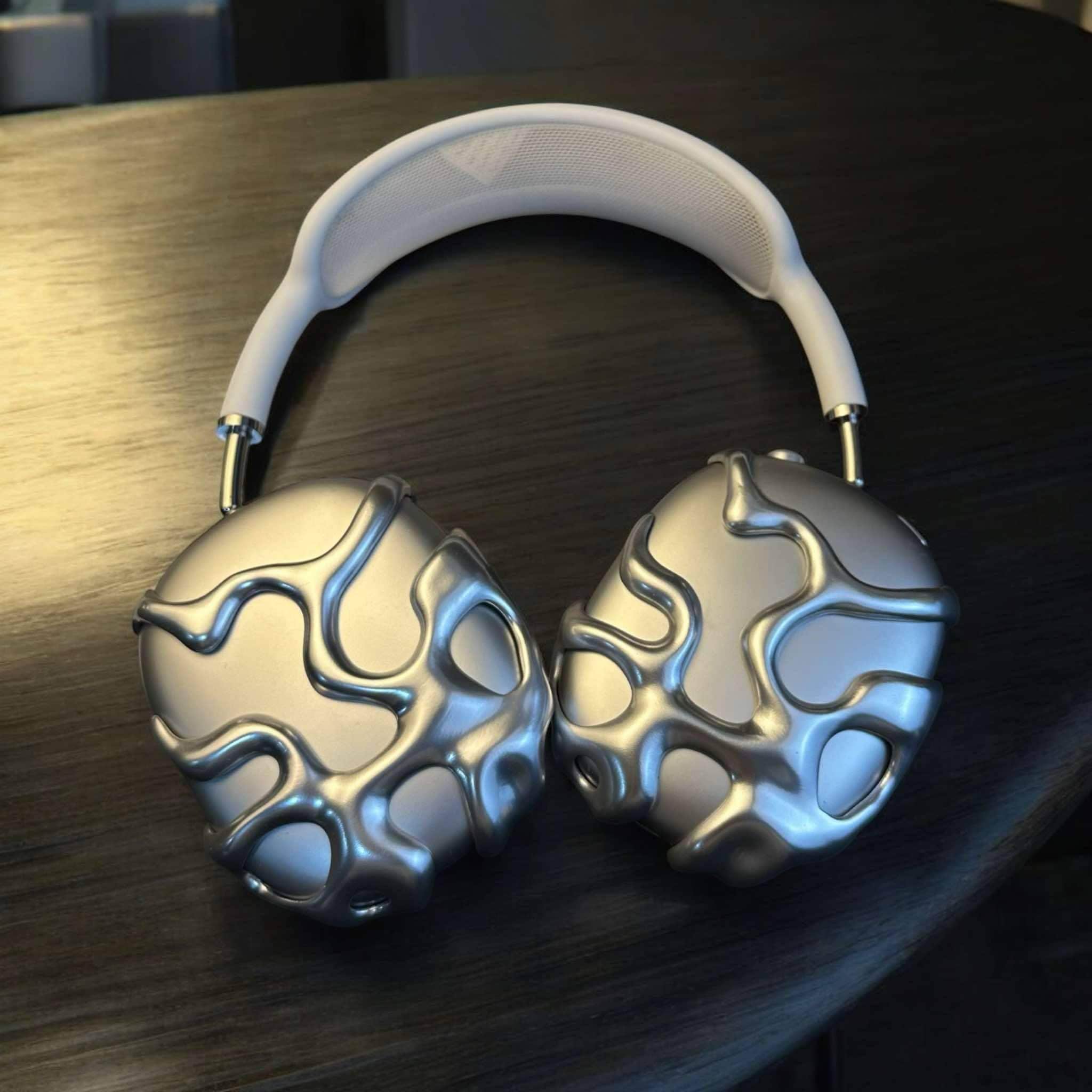 Silver Waves Chrome Airpods Max Covers: Personalized Attachment Set - Etsy