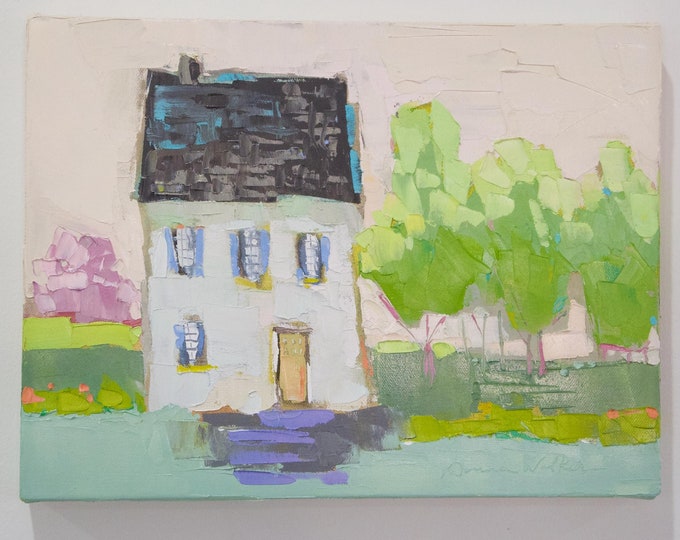 Colonial- 9x12 Original Oil Painting, Art on Canvas by Artist Donna ...