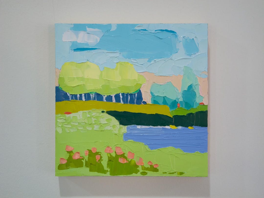 Gather II- 6x6 Original Oil Painting, Artwork on Wood Panel by Artist ...