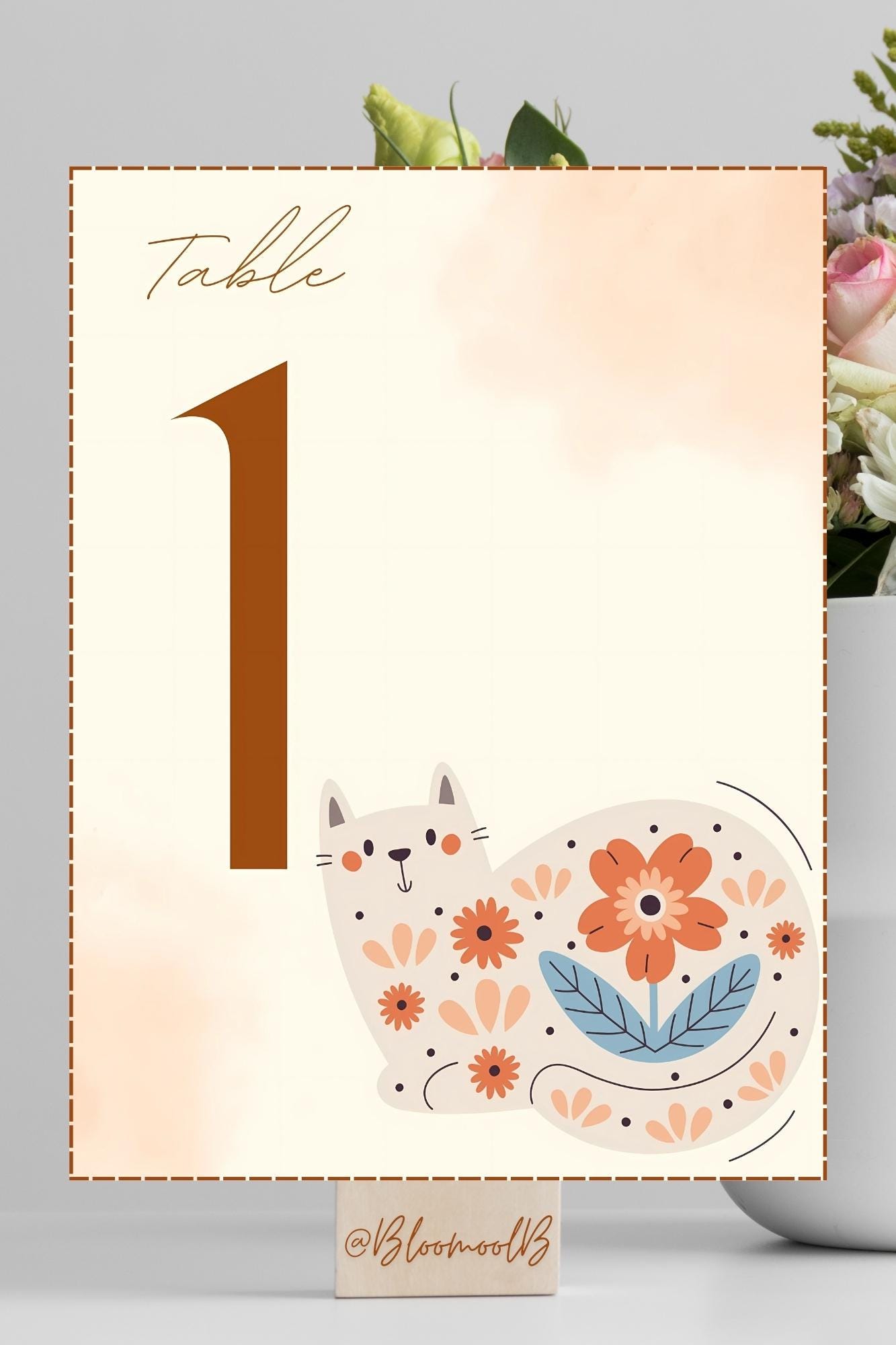 Minimalist Wedding Table Number Template, Simple Table Numbers, Modern ...